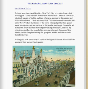 The New York Dialect | Paul Meier Dialect Services